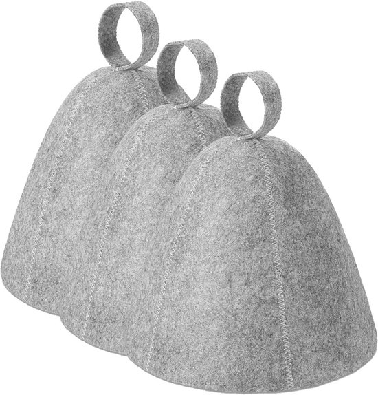 3 Stuks - Sauna Muts - Saunahoed - Vilten Saunahoed - Unisex - Vilten ...