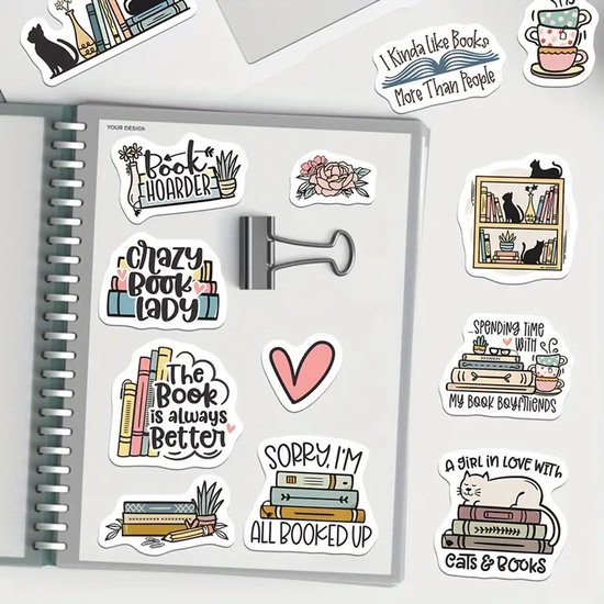 Set van 44 Stickers - Cartoon - Boeken thema | bol