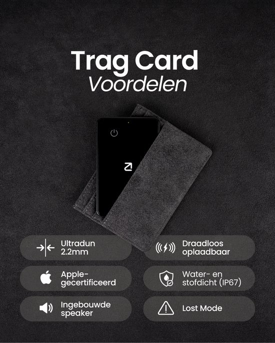 Card Apple tracker - Werkt met Find My - Draadloos oplaadbaar - Airtag ...
