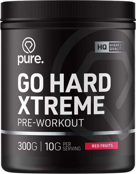 Pure. Go Hard Pre-Workout - Red Fruit - 300g - 30 servings - magnesium ...
