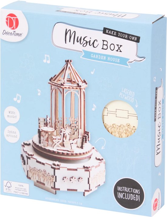 Houten Muziek doos 3D-puzzel – Tuinhuisje - 11 x 11 x 15.5cm | Houten ...