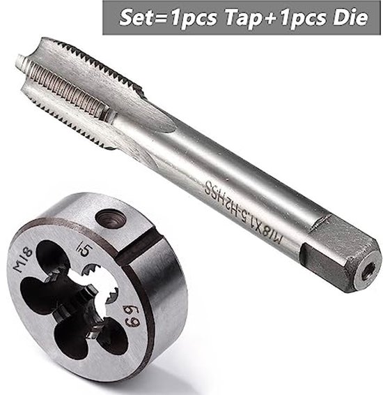 M18 x 1.5 Metrische Tap en Die Set voor Machine Draadbewerking | bol