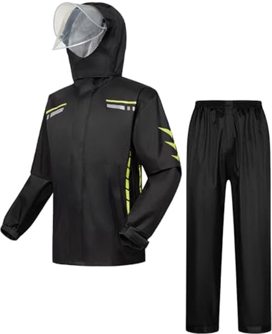 Waterdicht Regenpak voor Heren - Uniseks Capuchon Jas en Broek met ...