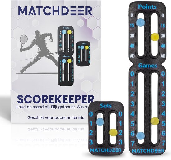 Matchdeer Scorekeeper - Padel en Tennis score keeper - Zwart | bol