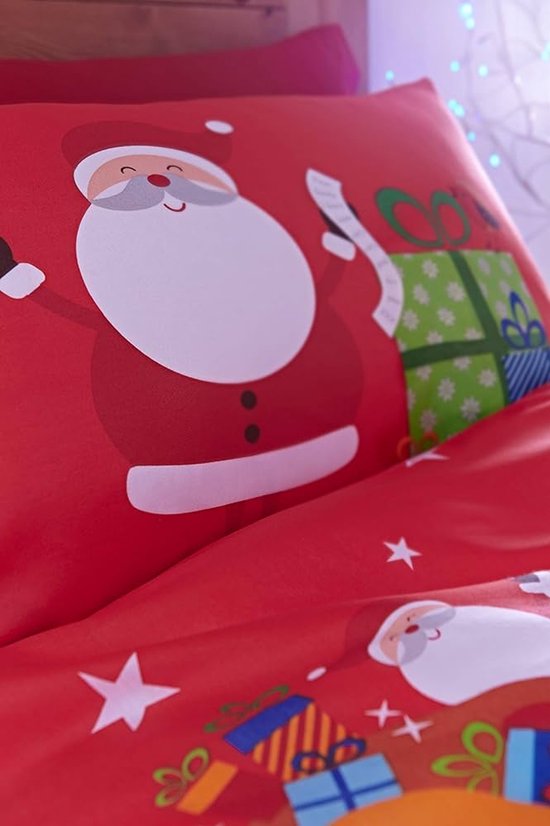 Kerstmotief dekbedovertrek - 1 stuk - 200 x 200 cm - met kussenslopen | bol