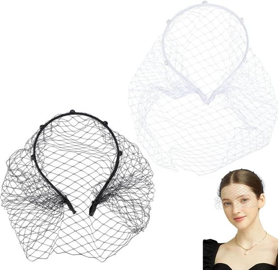 Allecto Plus: Vintage 1920s fascinator hoofdband met mesh sluier en ...