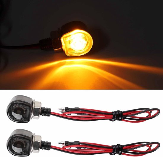Motorcycle Handlebar LED Turn Signal Indicator - Waterproof Mini ...