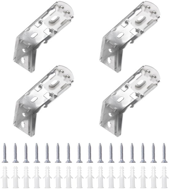 Curtain Brackets for Blinds, 4 Pcs Metal L Shaped Brackets, Honeycomb ...