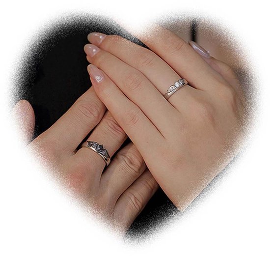 Angel Devil Couple Rings Silver Couple Open Rings Engagement Rings ...