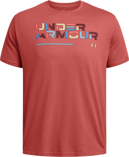 Under Armour Ua Colorblock Wordmark Ss Sedona Red 611-L (US LG) | bol