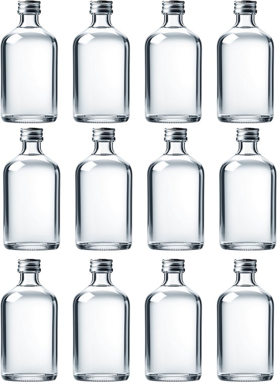 12x Mini flesje met draaidop | 40ml | glas | shotglaasjes / flugel ...