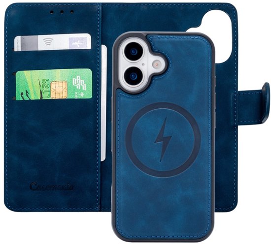 Casemania – Bookcase 2-1 MagSafe – iPhone 17 Blauw | bol
