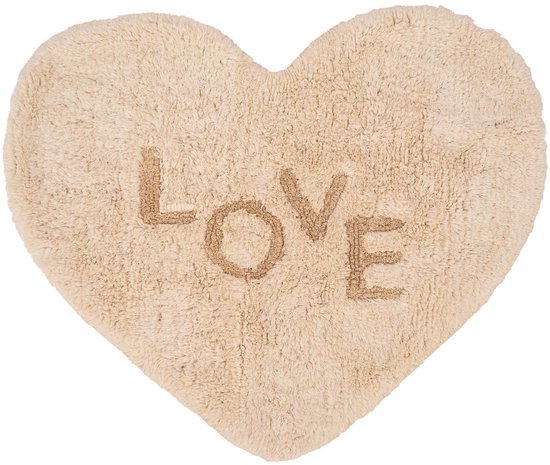 Zusss Badmat Love Hartje - Off White badmat - Wit | bol