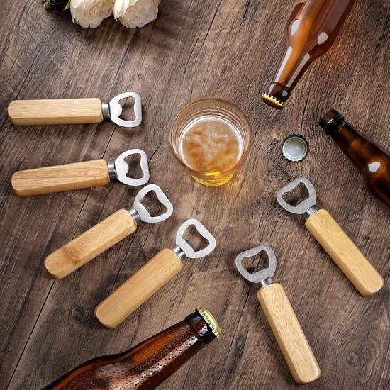Décapsuleur en bois 6 pièces, décapsuleur de bière, portable, pour ...