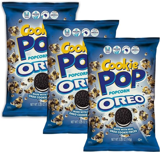 Cookie Pop Oreo Popcorn - 3 Zakken van 149 Gram - Popcorn - Amerikaans ...