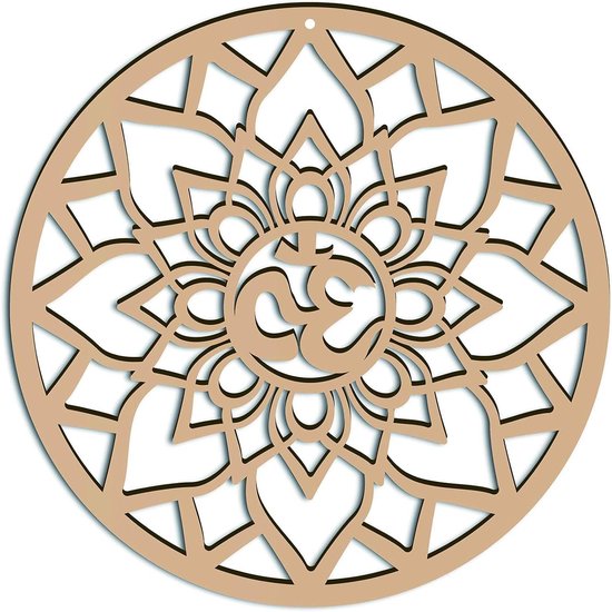 Allecto Plus - Houten Lotus Wanddecoratie 12 inch Kristalrooster ...