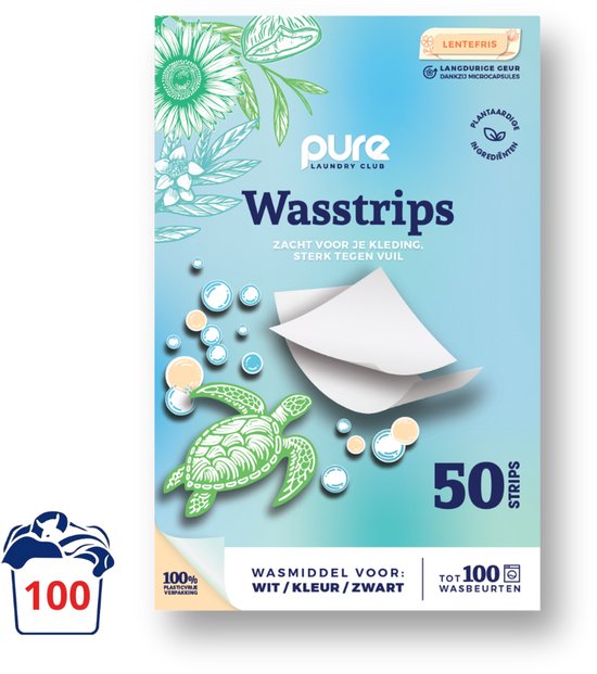Pure Laundry Club Wasstrips - Lentefris - 100 Wasbeurten - Krachtige ...
