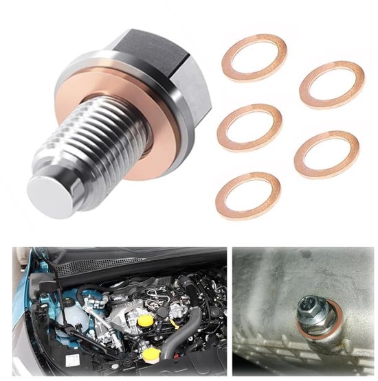 Car Drain Plug Oil Drain Plug M14 x 1.5 Magnetic Oil Drain Plug with Copper Washer Oil... | bol