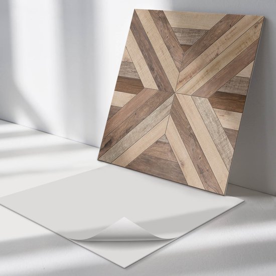 Wallfluent Vinyl Wandpaneel - Houten paneelpatroon Zelfklevend ...