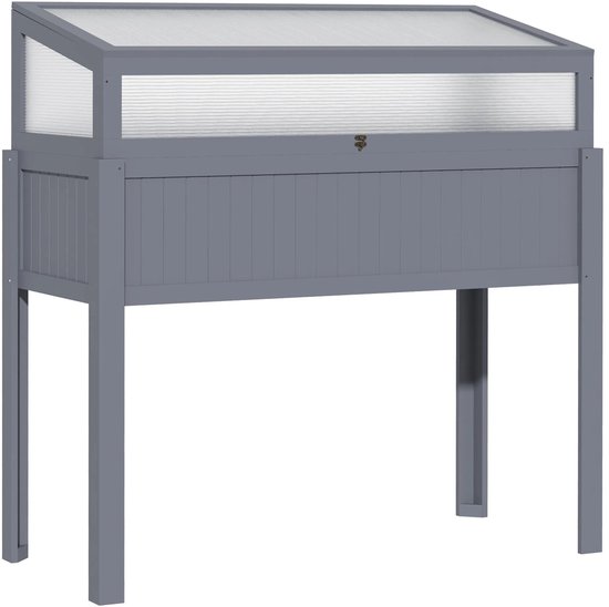 Serre surélevée en bois TRUUSK 2 en 1 - Récolte précoce - Polycarbonate ...