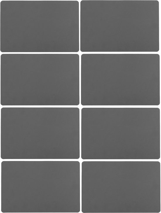 Secret de Gourmet tafel placemat - 8x - PU-leer/leer look - grijs - 45 ...