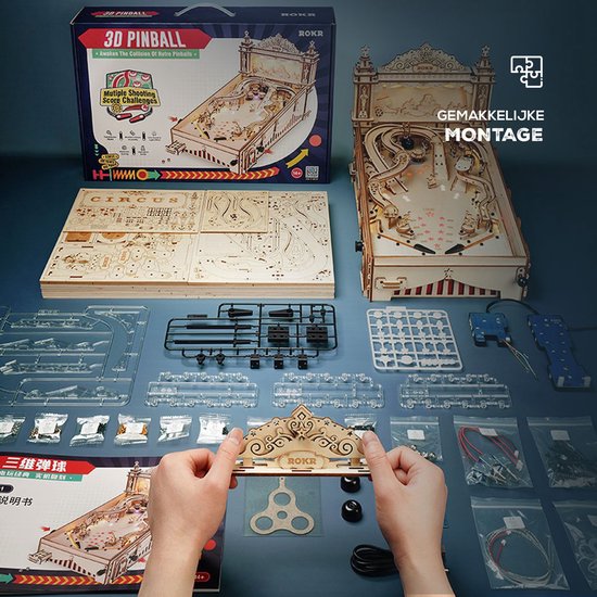 Robotime ROKR 3D Pinball EG01 - Houten Bouwpakket - Miniatuur ...