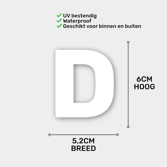 Lettersticker D wit - Sticker letter D Vinyl Wit - Container ...