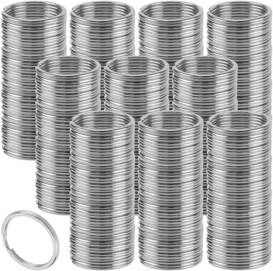 500pcs 1.6x25mm Nickel Key Chains Ring, Small Key Rings Flat Key Chains ...
