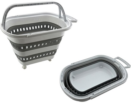 Opouwbare Wasmand – 60x40x8/39,5 cm – Inklapbare Wasmand van Kunststof ...