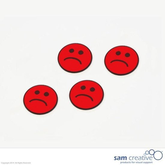 Sam Creative Whiteboard Magneten - Emoticon- Smiley - 50 mm - Rood - 25 ...