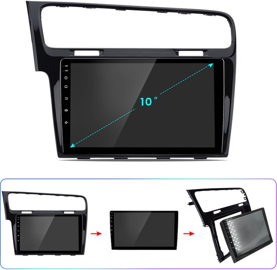JUNSUN 10 inch Draadloze Carplay Android Auto Radio voor Volkswagen ...