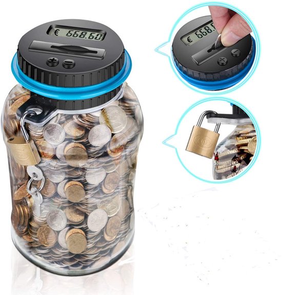 Digitale Spaarpot - Euro Spaarpot - Munten Teller Functie 1,8L ...