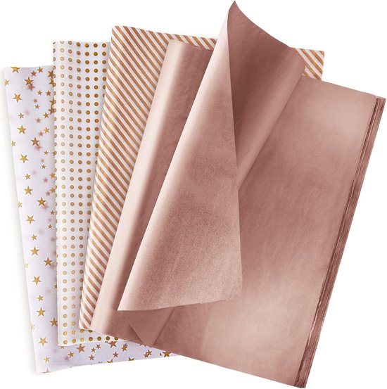 Tissue Paper - 120 Sheets Metallic Rose Gold - Gift Wrapping Paper voor ...