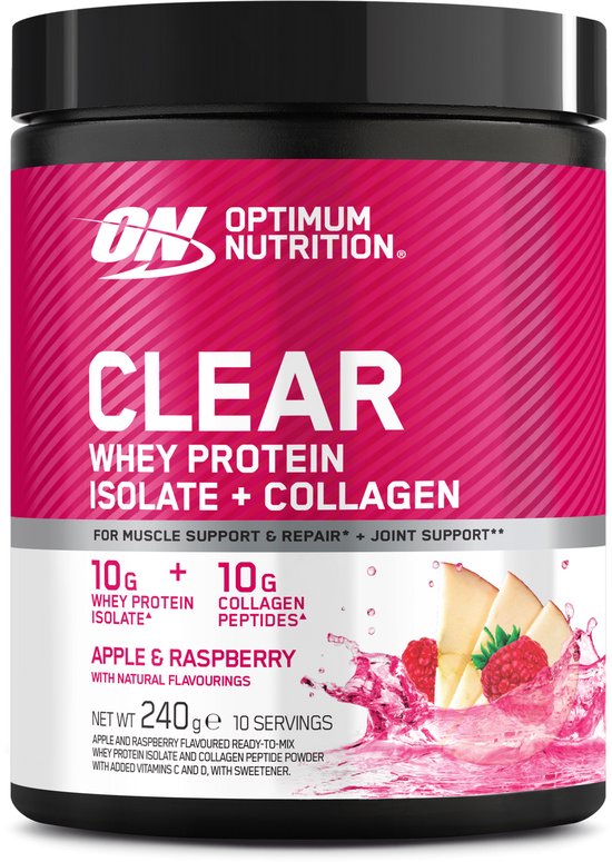 Optimum Nutrition Clear Whey Protein Isolate + Collagen - Apple ...