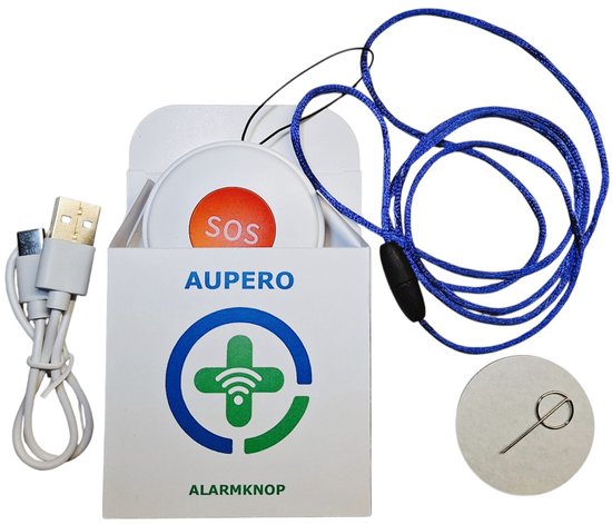 Aupero Alarmknop Wifi Rond - noodknop voor senioren - alarmknop voor ...