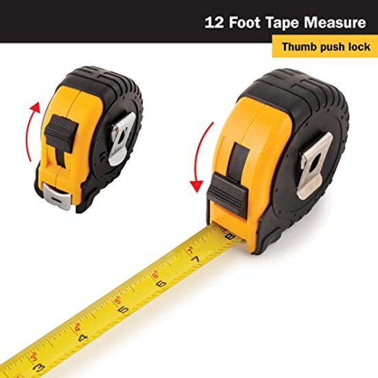 6-delige 12-voet meetlint set - ergonomische grip en duurzame hoes | bol
