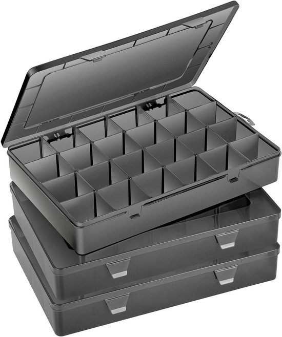 Premium Plastic sorteerbox - opbergdozen voor kleine onderdelen, 3 ...