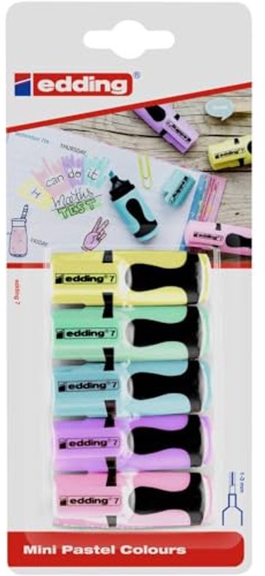 Mini Highlighters Set - 5 Kleurrijke Pasteltinten voor Bullet ...