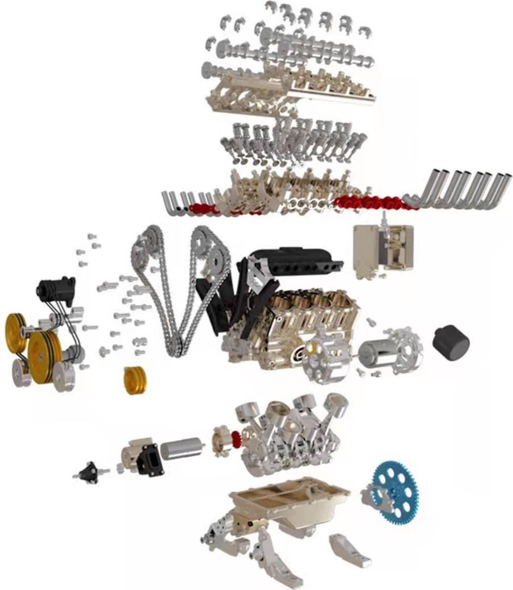 Revell 00449 Werkend 8 Cilinder Motor Bouwpakket Metal kit | bol.com