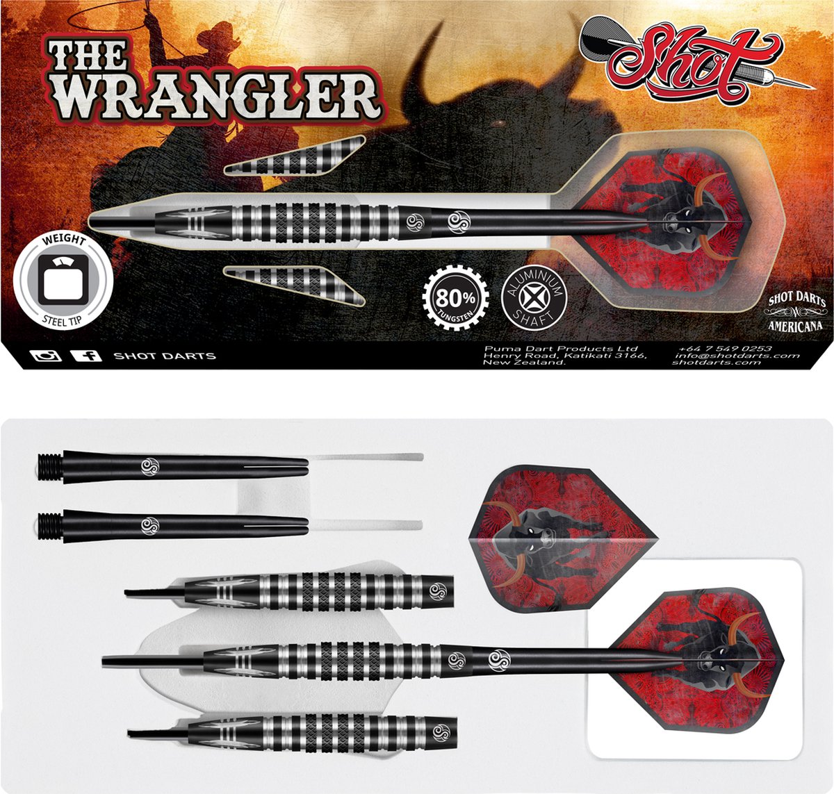 Shot Americana The Wrangler 80% 23g Steeltip Dartpijlen | bol.com