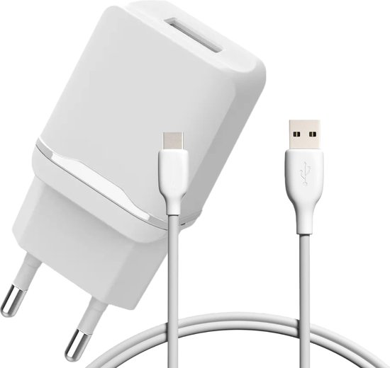 Usb adapter stekker lader met USB naar USB C kabel - 2.1A - Fast Charge ...