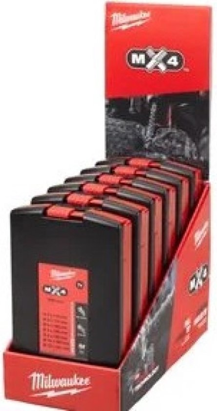 MILWAUKEE ACCESSOIRES DISPLAY SDS+ MX4 SET 1 - 7PC (6 STUKS VAN DE ...
