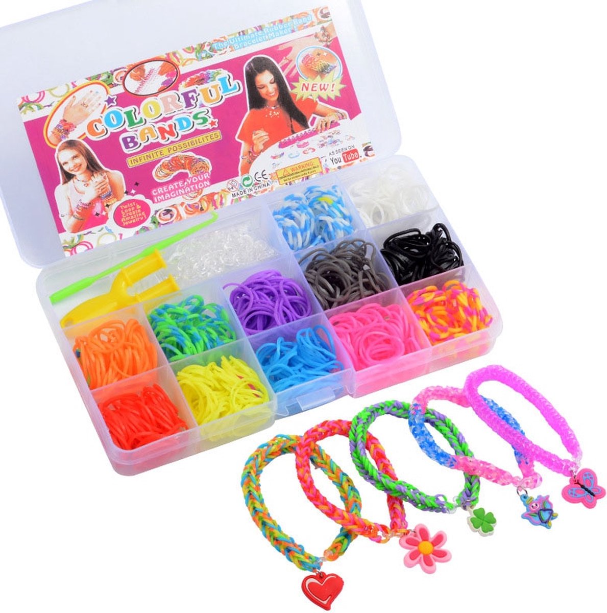 Loombandjes Pakket voor Starters - Basis Loombands - Loom Bandjes ...