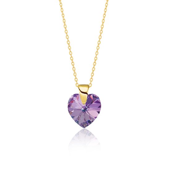 Montebello Ketting Aella HG89 - 925 Zilver Verguld - Swarovski® Hart ...