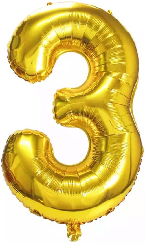 32Inch Goud Folie Aantal Ballon Verjaardagsfeestje Decoratie nummer 3 | bol