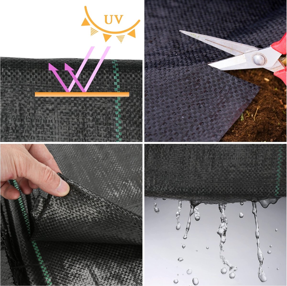 1m x 10m - Anti Worteldoek Onkruiddoek Landschap Stof Onkruid Controle ...