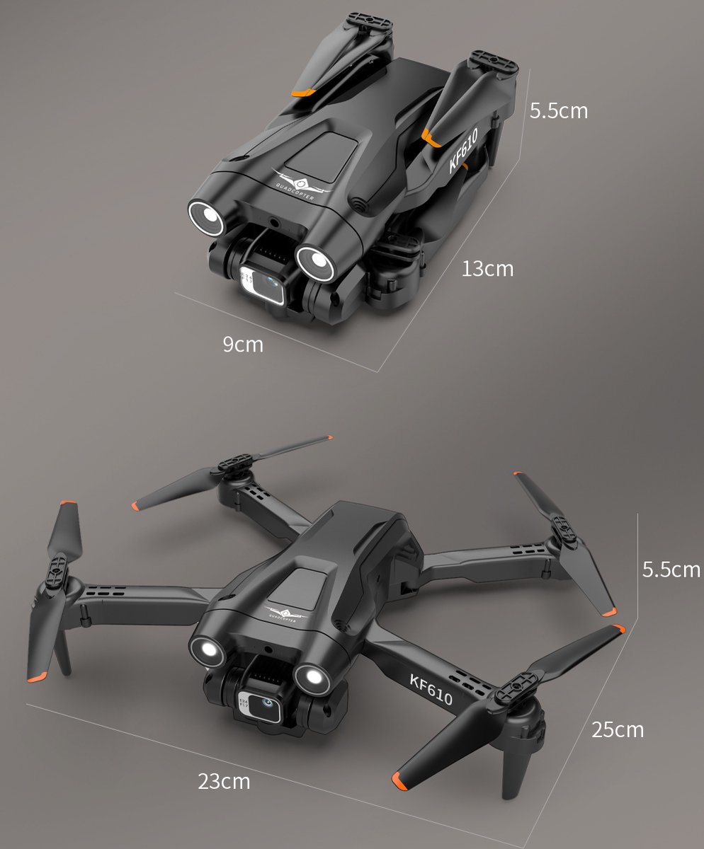 KF610 Zwart Quad Drone met HD Dual Camera´s - Gratis Extra Accu ...