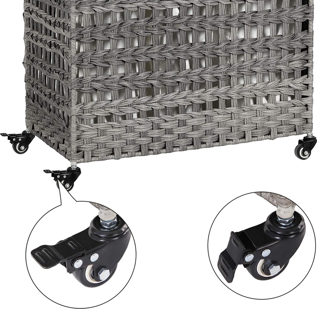 SONGMICS Wasmand handgeweven, polyrattan wasmand, met 3 compartimenten ...