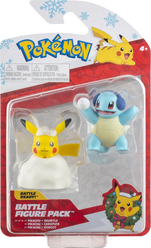 Pokémon Battle Figure 2 Pack - Squirtle & Pikachu Winter Edition | bol