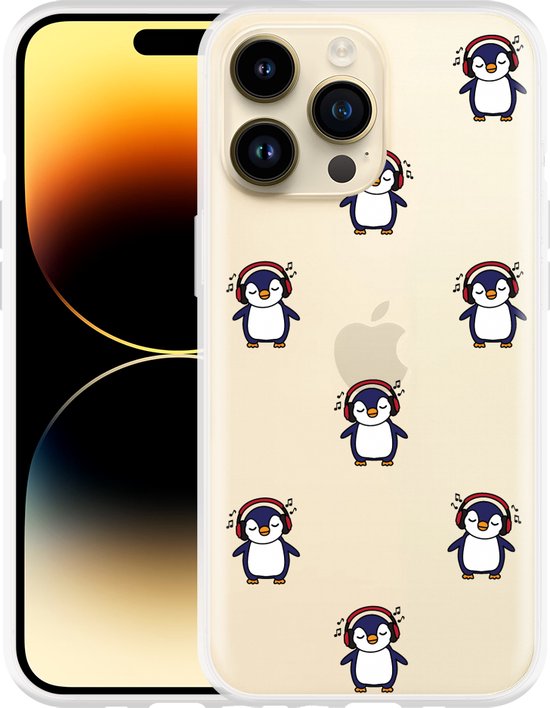 Cazy Hoesje geschikt voor iPhone 14 Pro Max - Penguin Chillin | bol